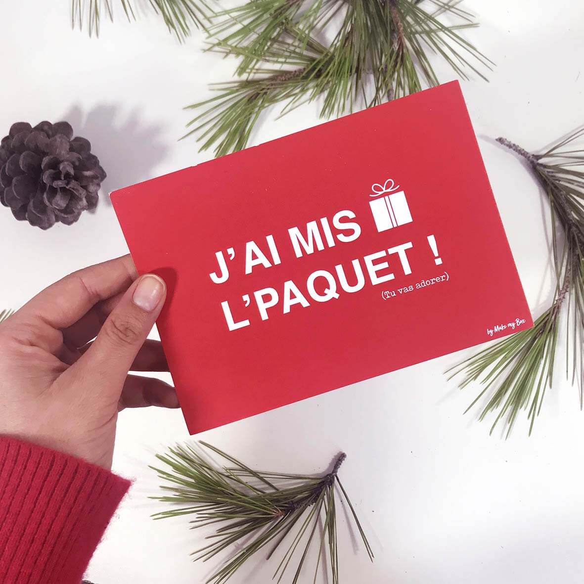 Carte J'ai mis l'paquet - Idée box cadeau Carte J'ai mis l'paquet - Idée box cadeau
