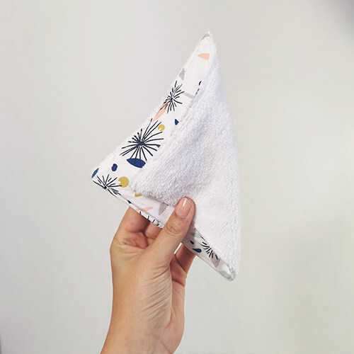 Lot de 3 lingettes lavables bébé - Idée box cadeau